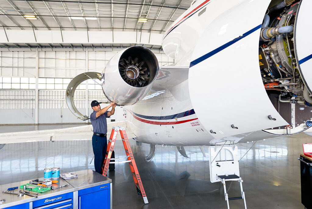 Scheduled Aircraft Maintenance Timelines Of A Business Jet